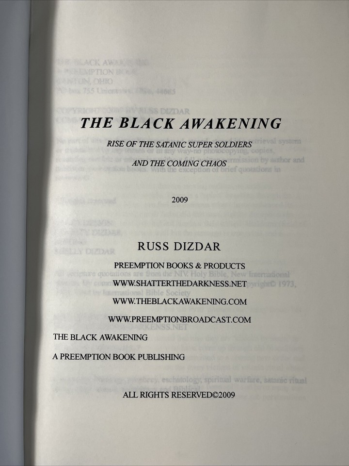 Large Print 】The Black Awakening, Russ Dizdar, Paperback ,8.5*11.5 ...