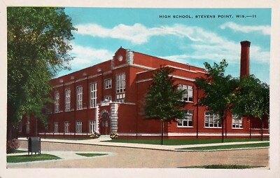 Stevens Point WI “ High School / Emerson School “ Wisconsin Postcard | eBay