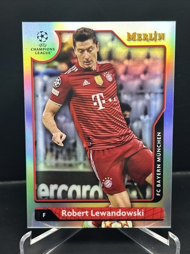ROBERT LEWANDOWSKI 2021-22 Topps Merlin Chrome UEFA SP Silver Refractor ...