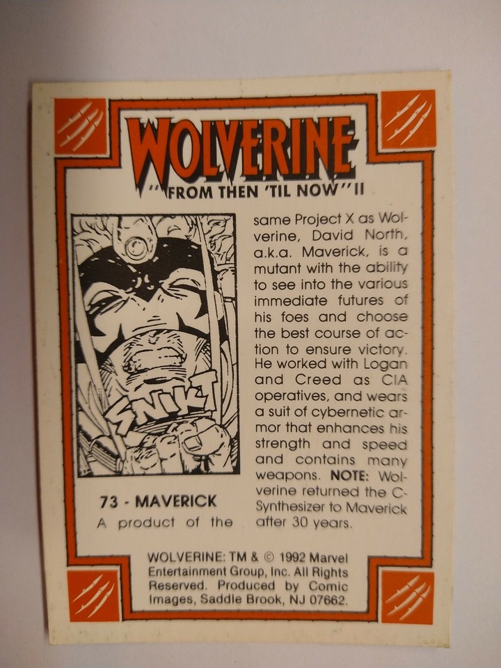 Wolverine 1992 #73 Maverick From Then 'til Now" II NEW UNCIRCULATED ...