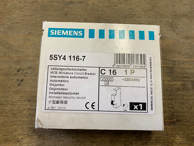 Siemens 5SY41167 5SY4116-7 Interruttore di protezione linea 16 A 230 V ...