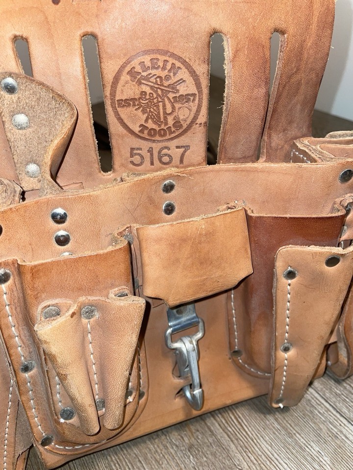 Klein Tools Leather 5167 Electrician’s Tool Belt Pouch Bag | eBay