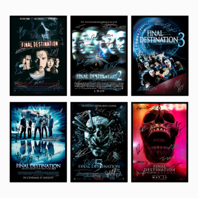 FINAL DESTINATION MOVIE FILM SERIES SET SIGNED AUTOGRAPH POSTER PRINT ...
