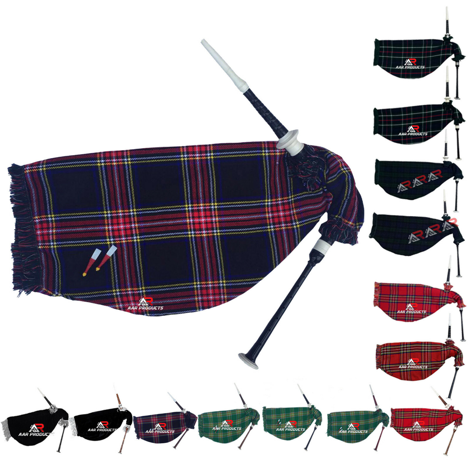 Scottish Goose Bagpipe Silver Imitation Ivory Mount Practice Multi ...