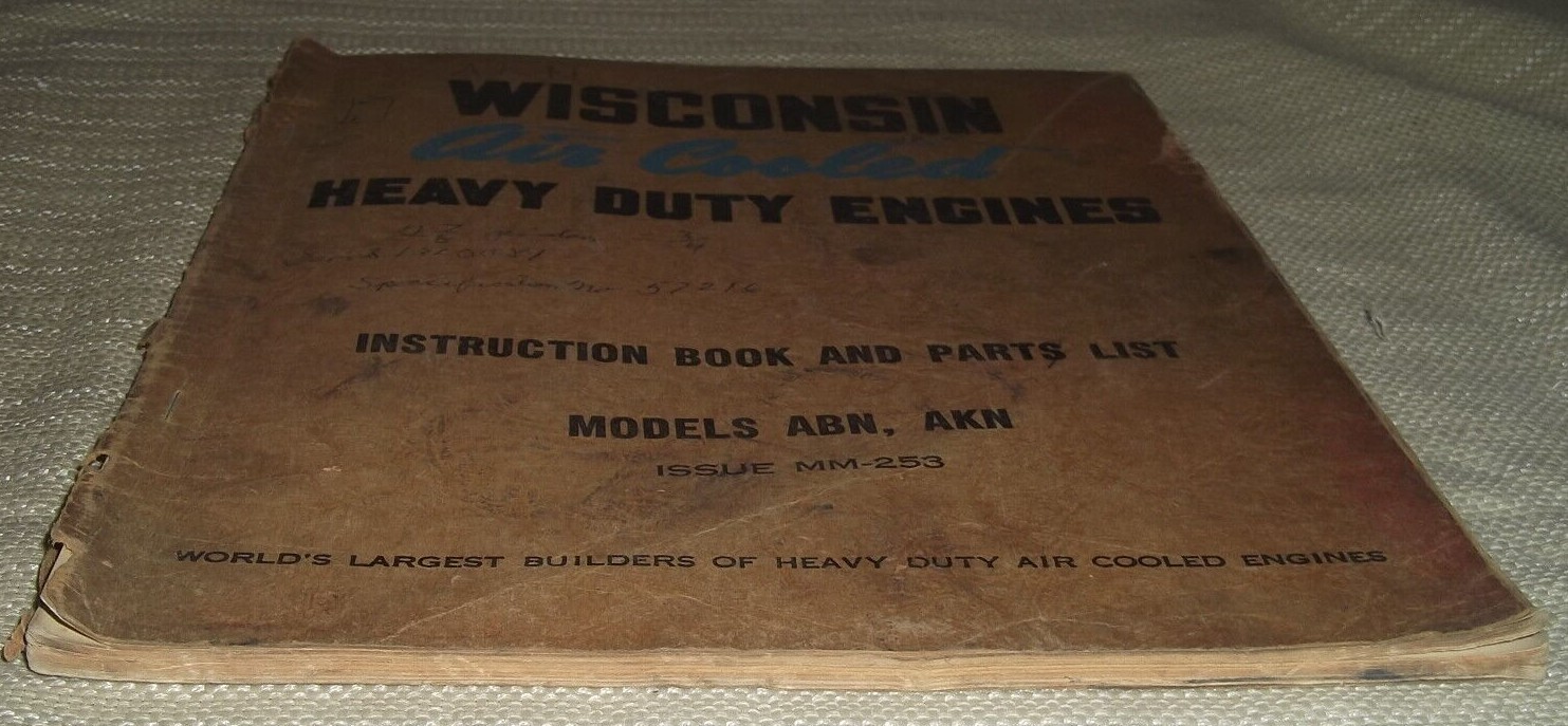 WISCONSIN ABN AKN ENGINE INSTRUCTION & PARTS MANUAL BOOK CATALOG | eBay