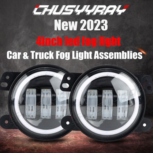 2x Round 4" Led Halo Fog Lights Driving Bumper Lamps For Dodge Charger ...