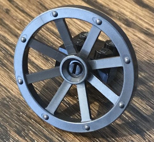 Lego 1 gray wagon wheel 4489 & axle | eBay