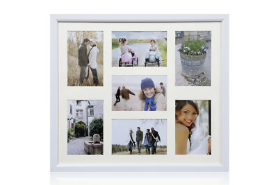 Multi Aperture 7 Photos 6x4" Picture Frame White | eBay