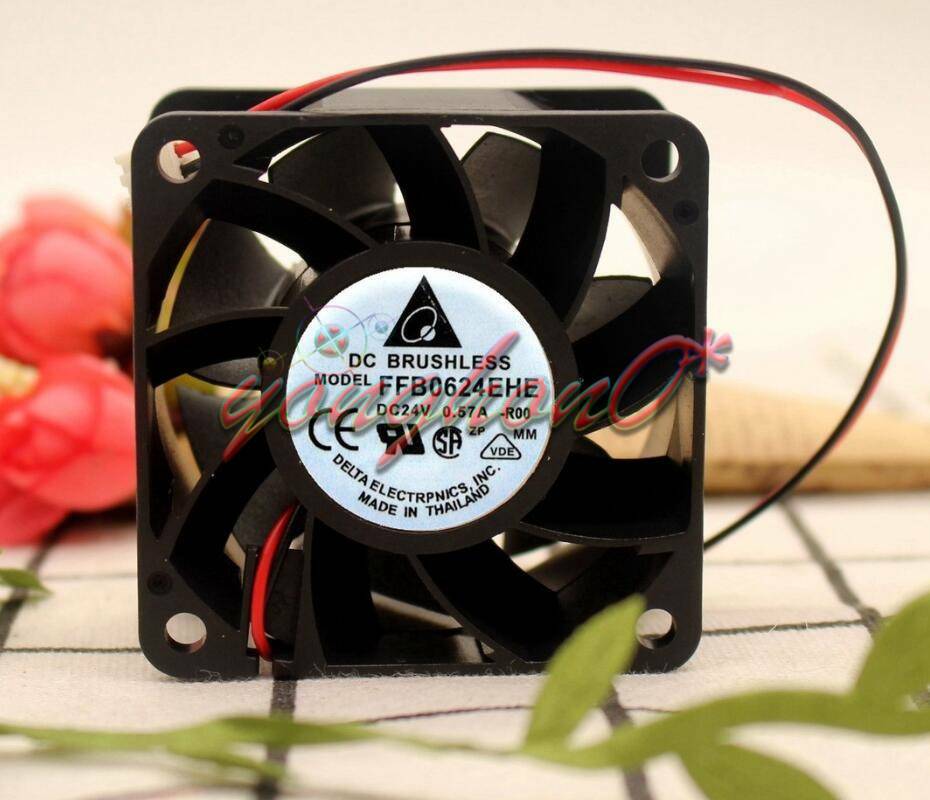 1PCS Delta FFB0624EHE 24V 0.57A 6CM Inverter Cooling Fan 2-wire or 3 ...