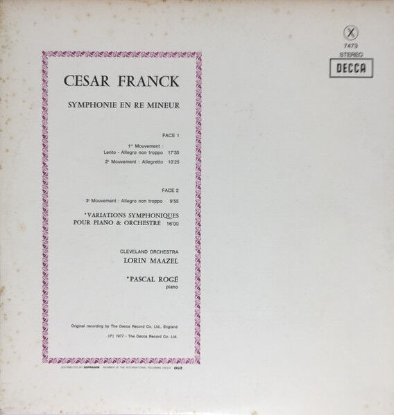 César Franck / Lorin Maazel , The Cleveland Orchestra , Pascal | eBay UK