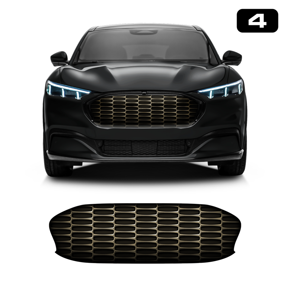 Front Grill Imitation Decal BRONZE, for Ford Mustang Mach-E 2021 2022 ...