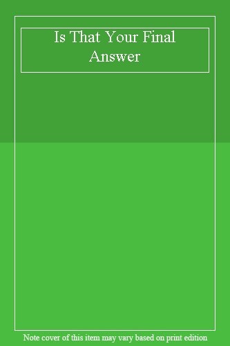 Is That Your Final Answer | eBay