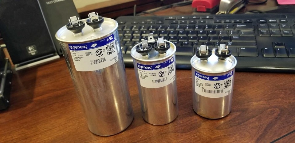 C3355R Capacitor Dual Run Round 35/5 UF MFD 370V VAC 97F9834 35 & 5 MFD ...