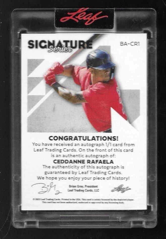 2023 Leaf Signature Series Baseball Ceddanne Rafaela Auto 1/1 Red Sox ...