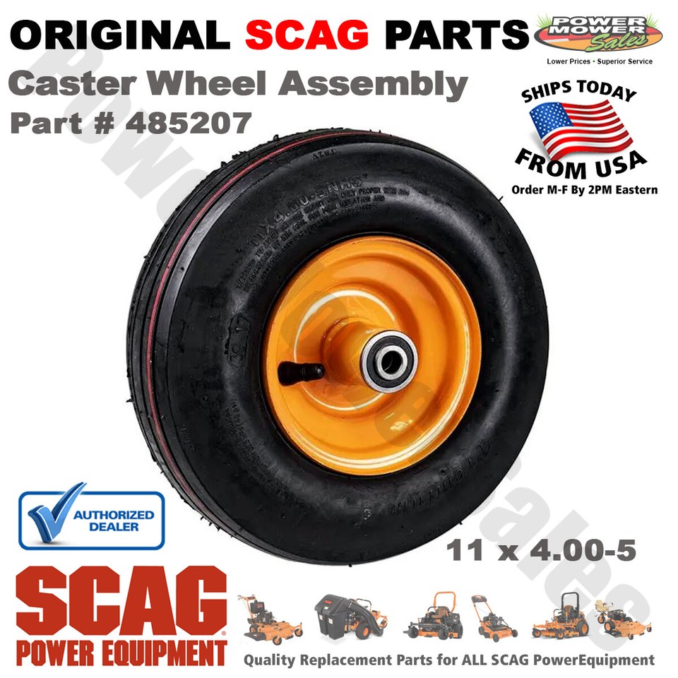 Scag Caster Wheel Assembly 11 x 4.00-5 for Mowers SFZ36-17KA, SFZ48 ...