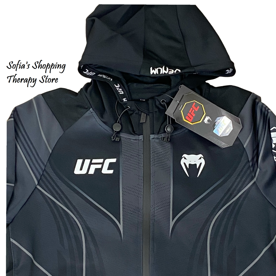 UFC Venum Authentic Fight Night 2.0 Women's Walkout Hoodie Jacket Black ...