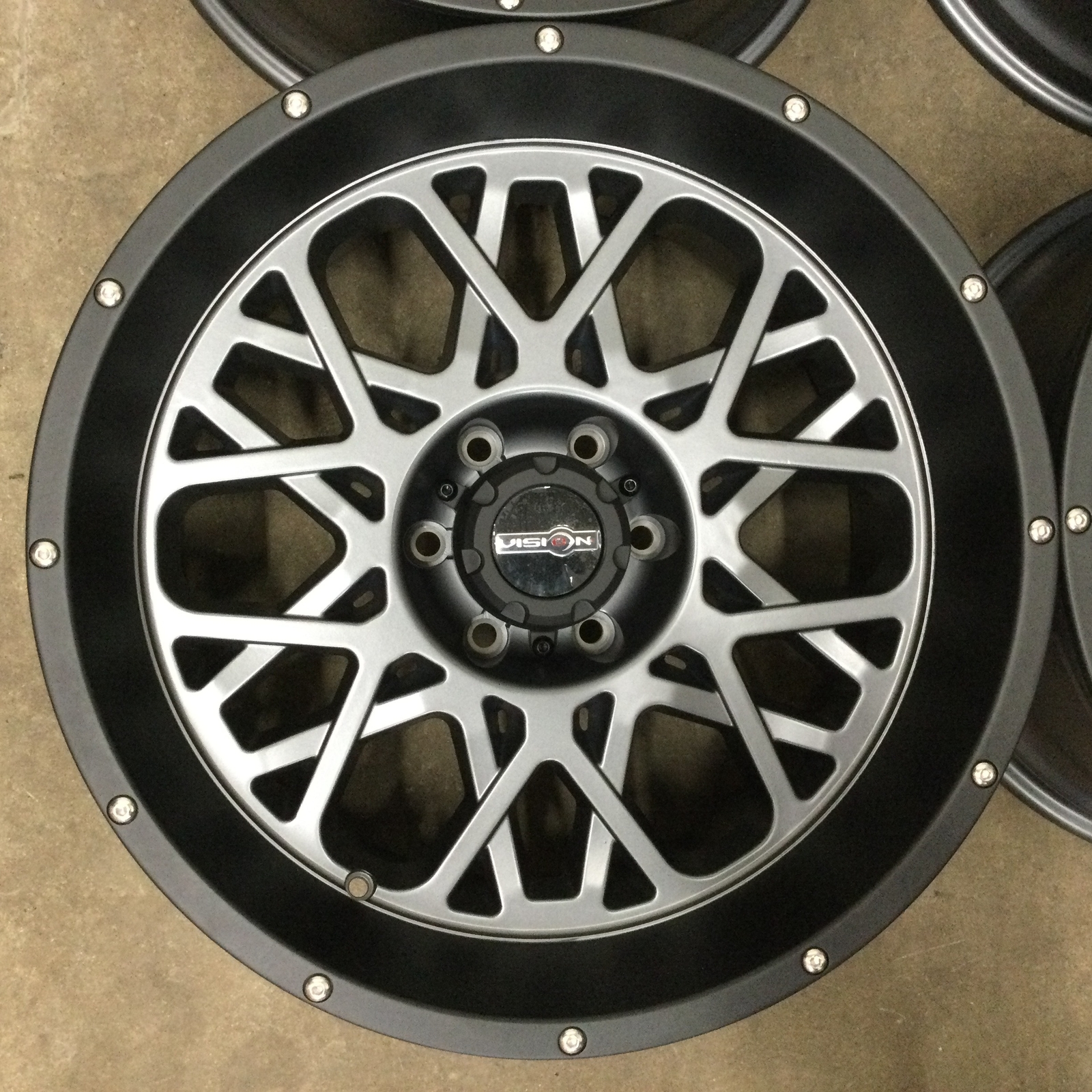 Set 4 20" Vision 412 Rocker Anthracite Satin Black Lip Wheels 20x12 ...