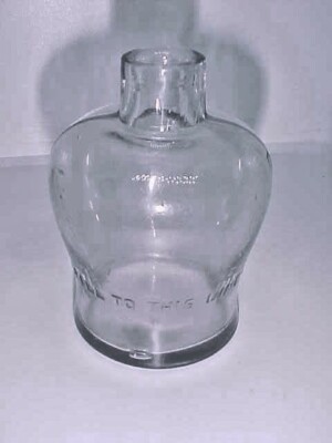 Antique pressed glass bottle, bell shape, embossed FILL TO THIS LINE | eBay