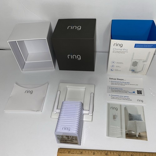 Ring Chime Pro Wi-Fi Extender and Indoor Chime Plug. In Wall .Open Box ...