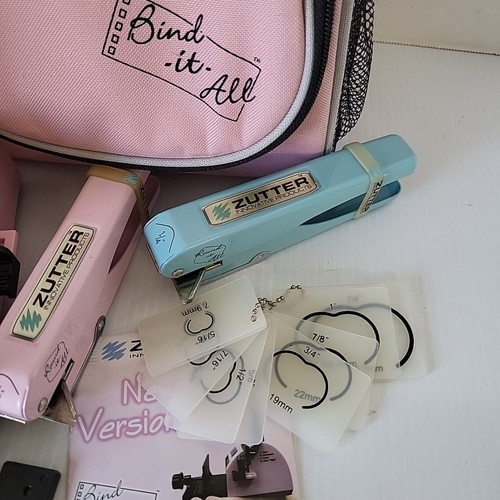Bind-It-All ZUTTER Pink Personal Binding System with Accessories And Carry Bag | eBay