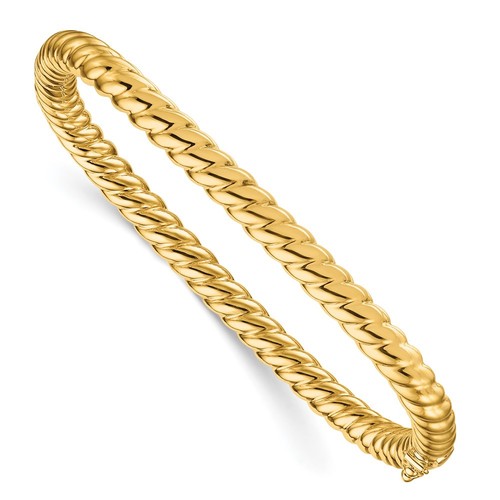 14K Yellow Gold Square Twisted Bangle Bracelet 14.37 gm Perfect Gift ...