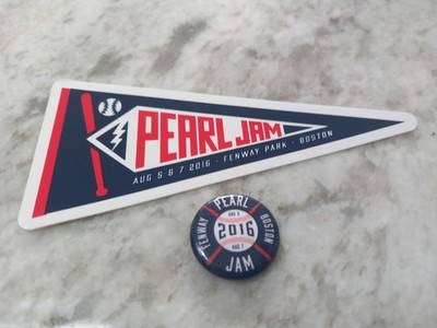 RARE Pearl Jam Concert Set of Sticker & Badge Boston Aug 5th & August ...