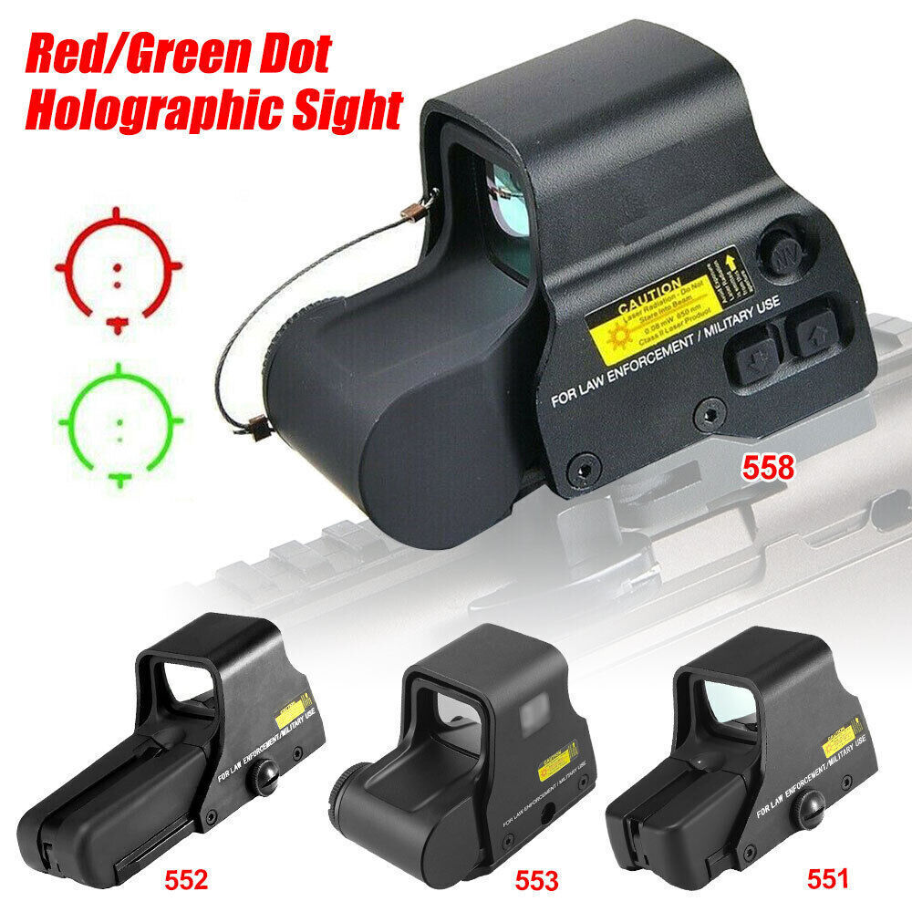 US Red/Green Dot Holographic Sight 551/552/553/558 Tactical Airsoft ...