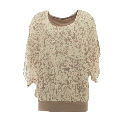 BODYFLIRT Femmes Chemise Volantarm Court Beige Gr. 44/46 944309 | eBay