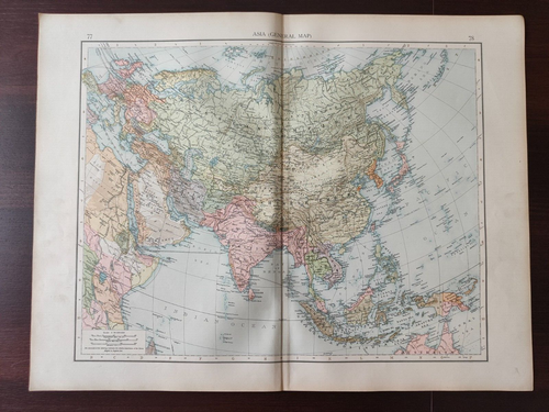 ANTIQUE ORIGINAL MAP-FROM"THE TIMES ATLAS "-ASIA/GENERAL MAP/-1900 | eBay