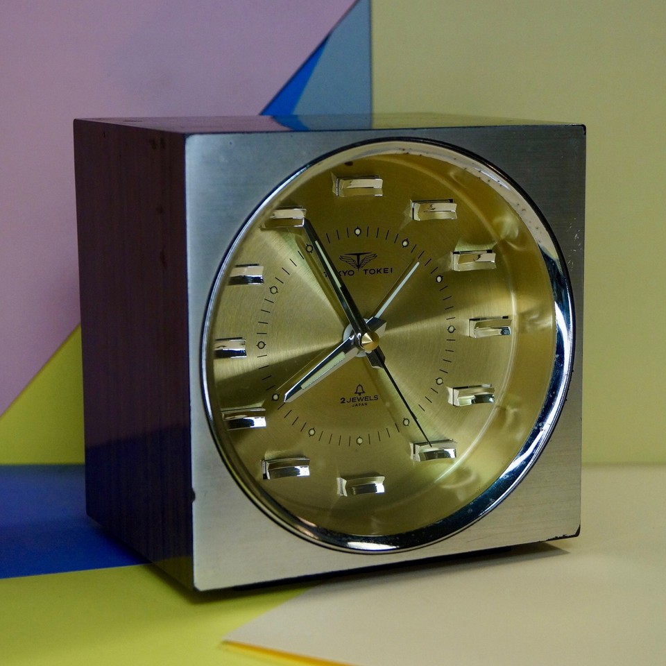Vintage - Retro Square Tokyo Tokei Mechanical Alarm Clock Needs ...