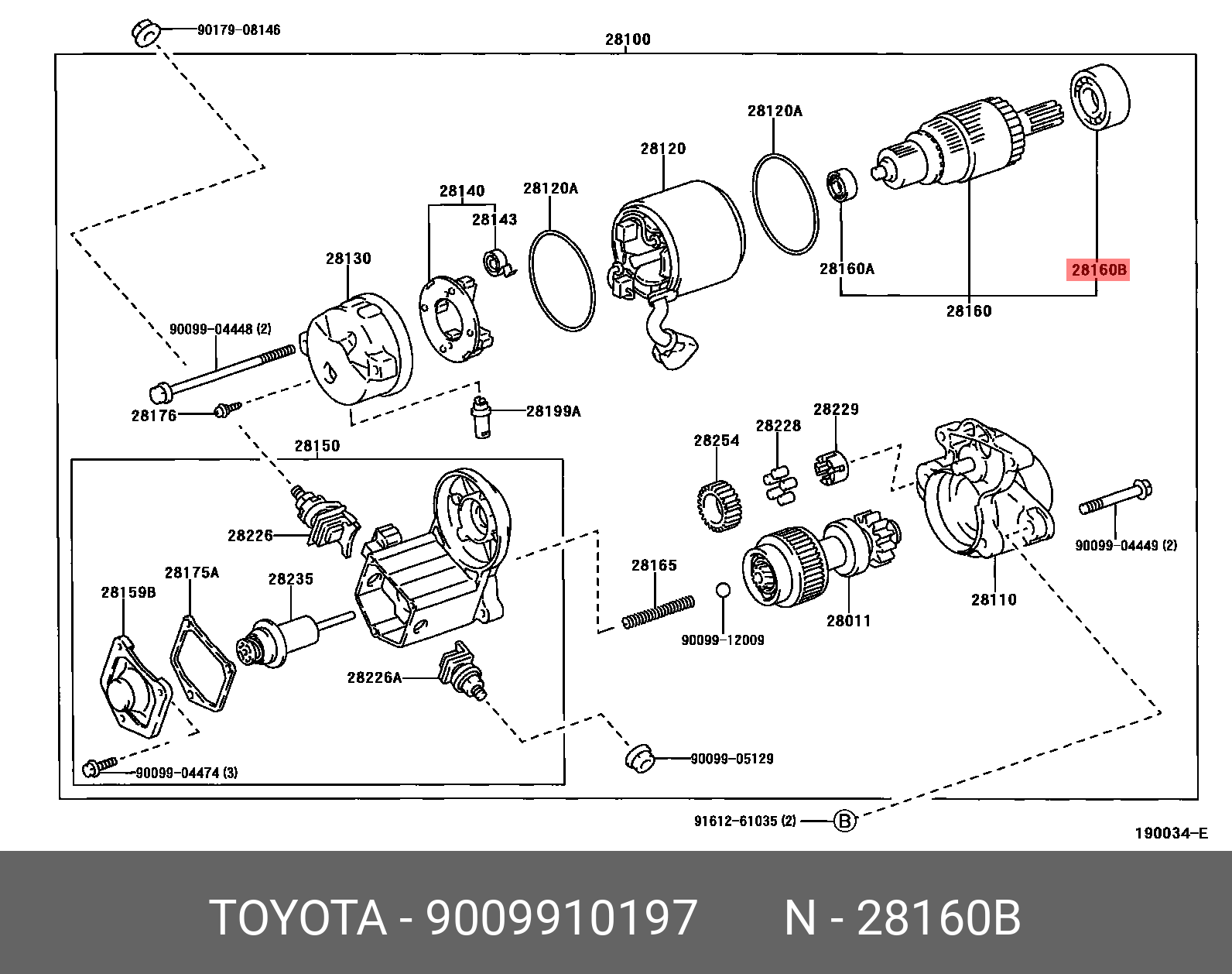 Genuine OE starter bearing, 9009910197 for TOYOTA 90099-10197 | eBay
