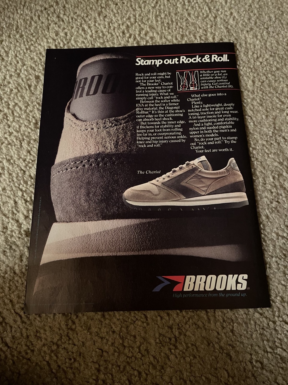 Vintage 1984 BROOKS CHARIOT Running Shoes Poster Print Ad 1980s | eBay