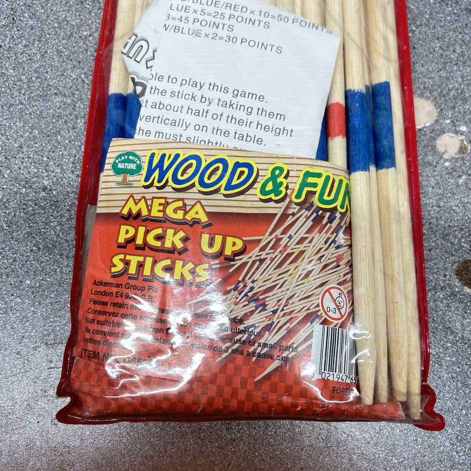 Wooden Pick Up Sticks Game – Mega Pick Up Sticks – Classic Family Game ...