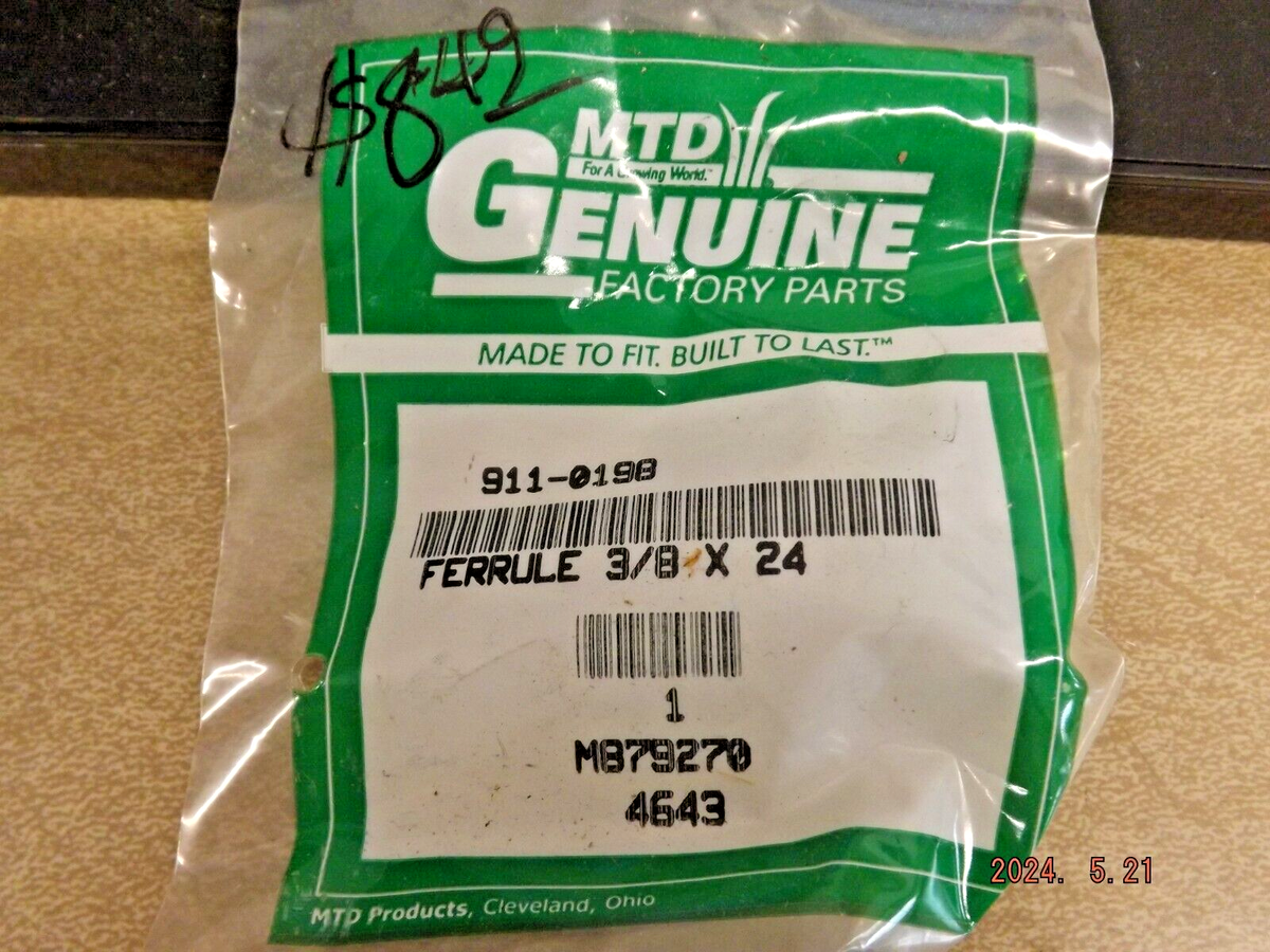 String Ferrules MTD 911-0832 Deck Lift Ferrule Troy-Bilt Mustang XP ...