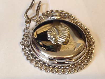 Indian Head TG316 Pewter on a Silver Pocket Watch Quartz fob | eBay UK