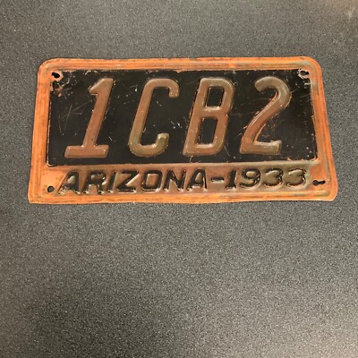 1933 Arizona Copper License Plate # 1CB2 | eBay