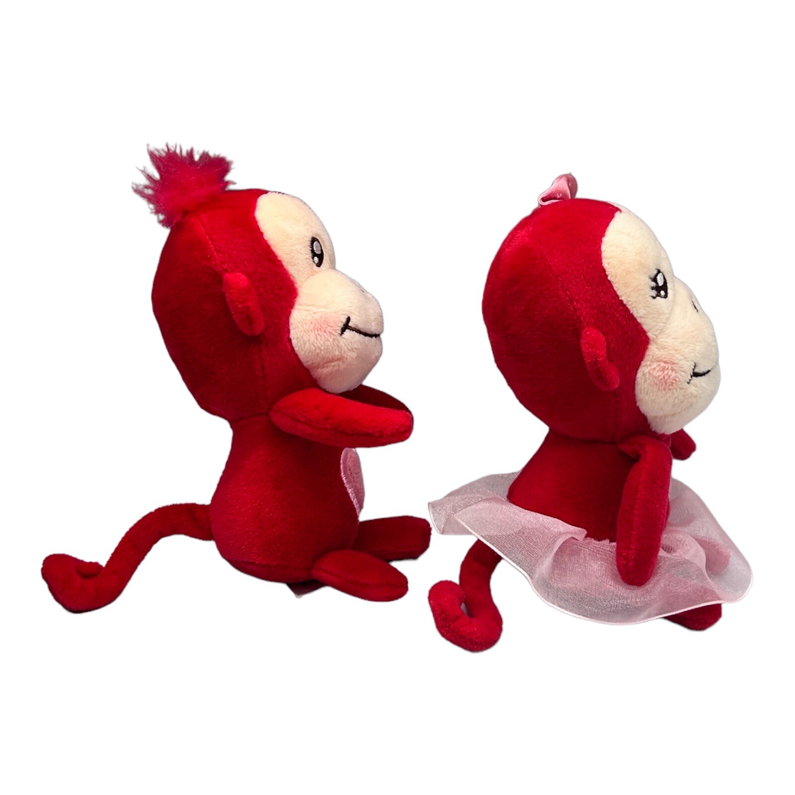 Hallmark Set Luv Monkey Plush Valentine’s Day Couple Pink Heart Tutu 5 ...