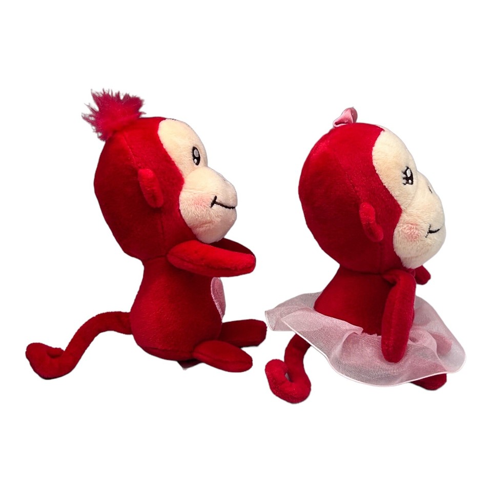 Hallmark Set Luv Monkey Plush Valentine’s Day Couple Pink Heart Tutu 5” Monkeys | eBay