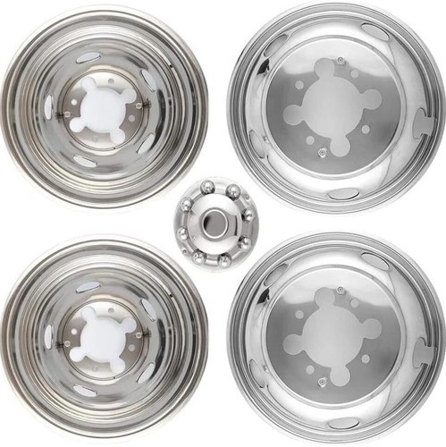 4 New 2003-2018 DODGE RAM 3500 17" Dually Wheel Simulators Dual Skins ...