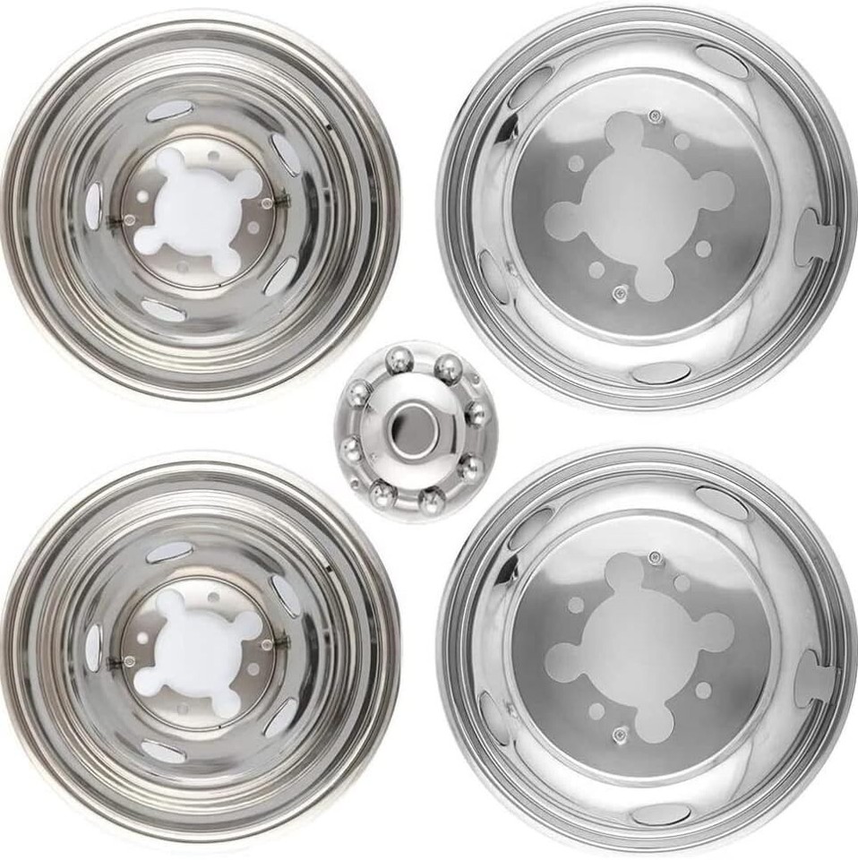 4 New 2003-2018 DODGE RAM 3500 17" Dually Wheel Simulators Dual Skins ...