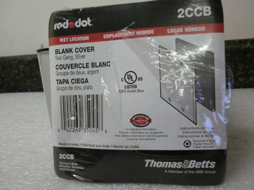 Qty Lot (10) Thomas & Betts Red Dot 2CCB 2 Gang Blank Cover - Silver | eBay