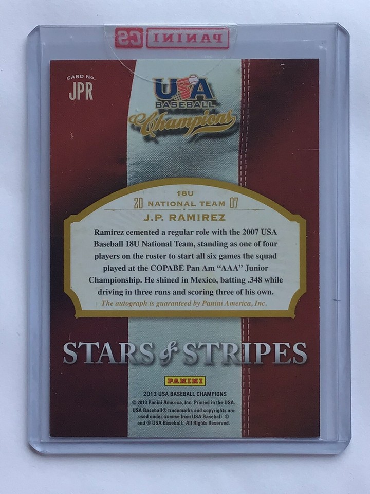 2013 USA Baseball Champions Stars & Stripes JP Ramirez Autograph #588/ ...