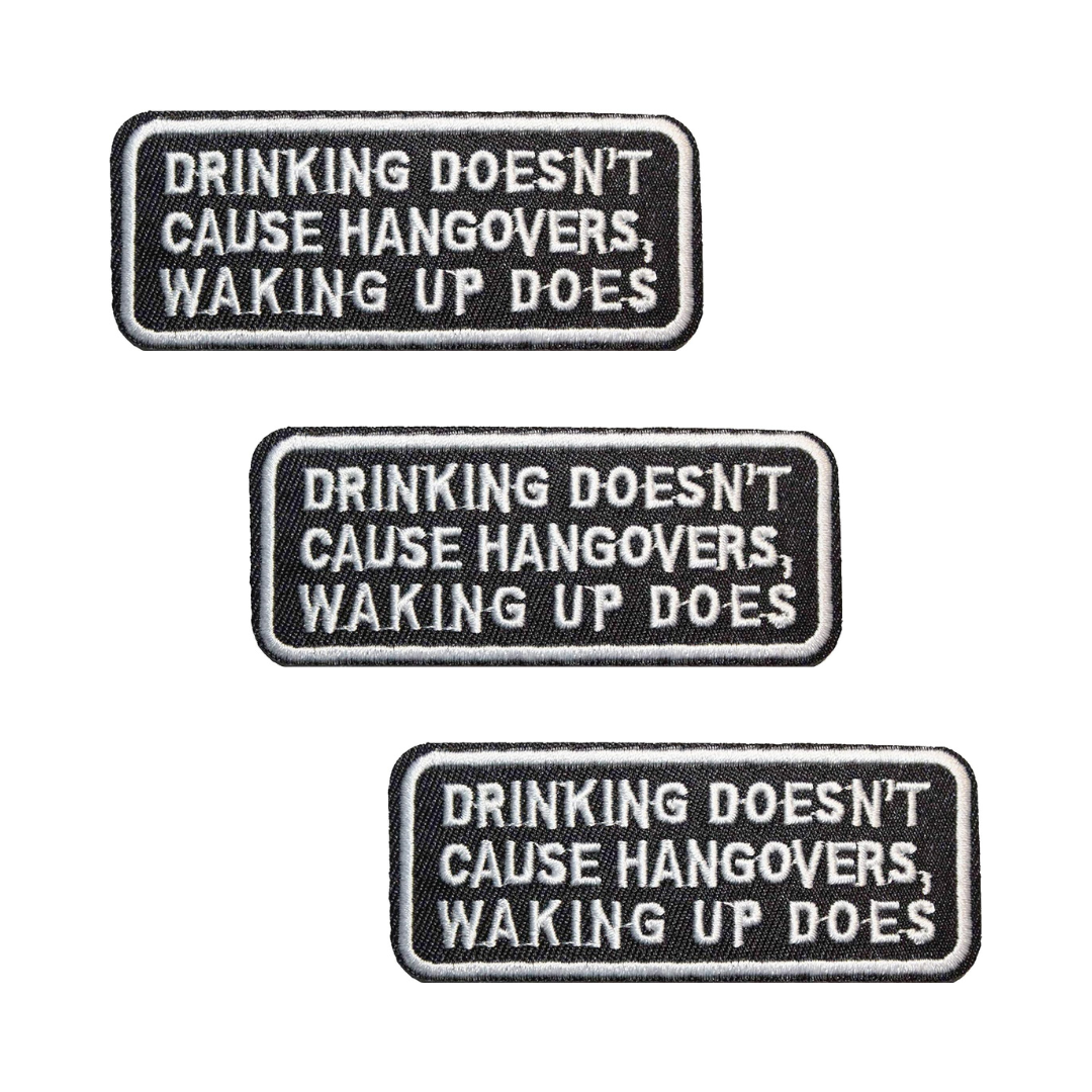 Sew or Iron on Patches, 3pcs Iron Patches Drinking Doesn't Cause ...