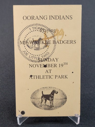 1922 Joe Little Twig Oorang Indians vs Badgers Football Team GPC Ticket ...