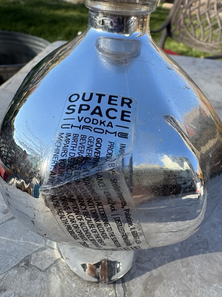 Limited Edition Outer Space Chrome Alien Vodka Bottle Empty Liquor ...