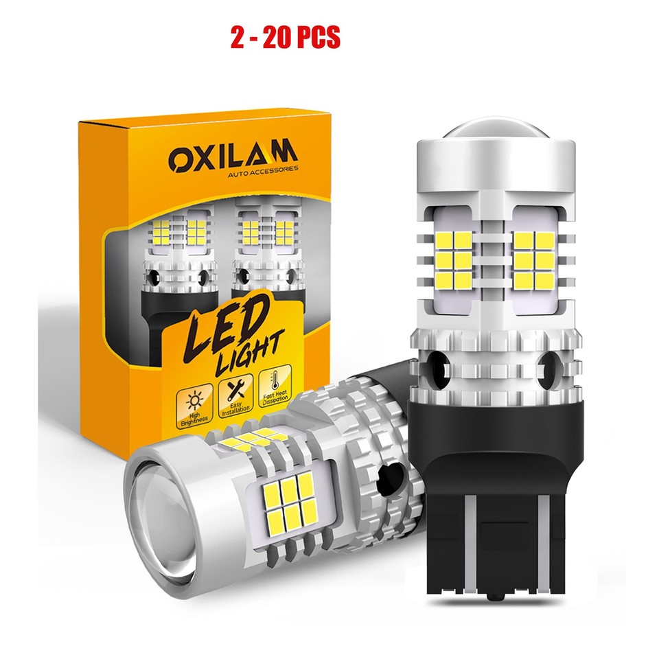 2-20PCS T20 7440/7443 LED Bulb Tail/Turn Signal Light White Dim/Bright ...