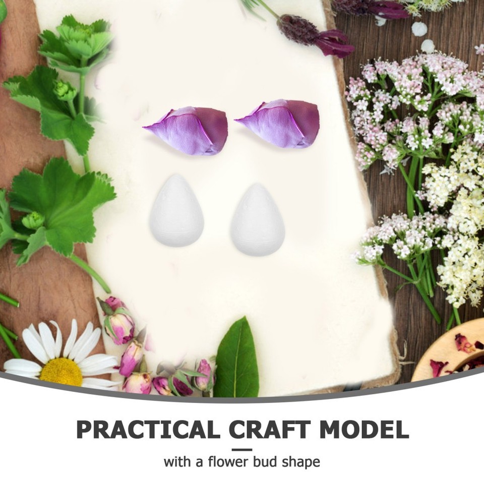 20Pcs Unpainted Foam Flower Buds for DIY Wedding Decorations Craft ...