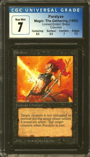 Magic MTG Beta Paralyze CGC 7 Subs LIGHTLY PLAYED LP | eBay