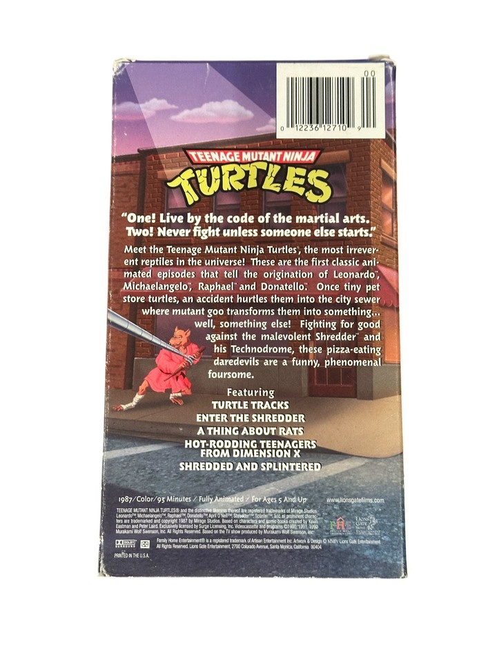Teenage Mutant Ninja Turtles VHS 1987 Animation Original Release Turtle ...