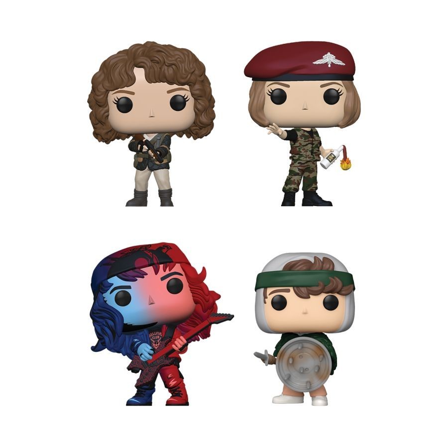 Funko Pop! Stranger Things - Nancy, Robin, Eddie & Dustin 4 Pack Pop ...